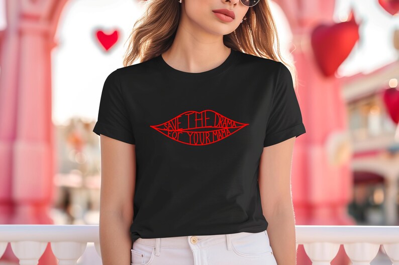 Save Drama Mama Lips Sketch T-shirt, Sassy Retro Graphic Tee - Etsy