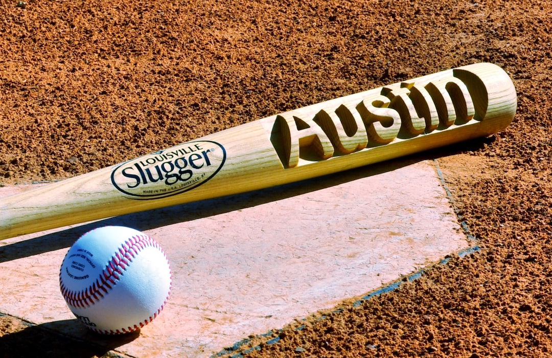 Carved Baseball Bat - Authentic 34" Louisville Slugger Personalized Bat ...