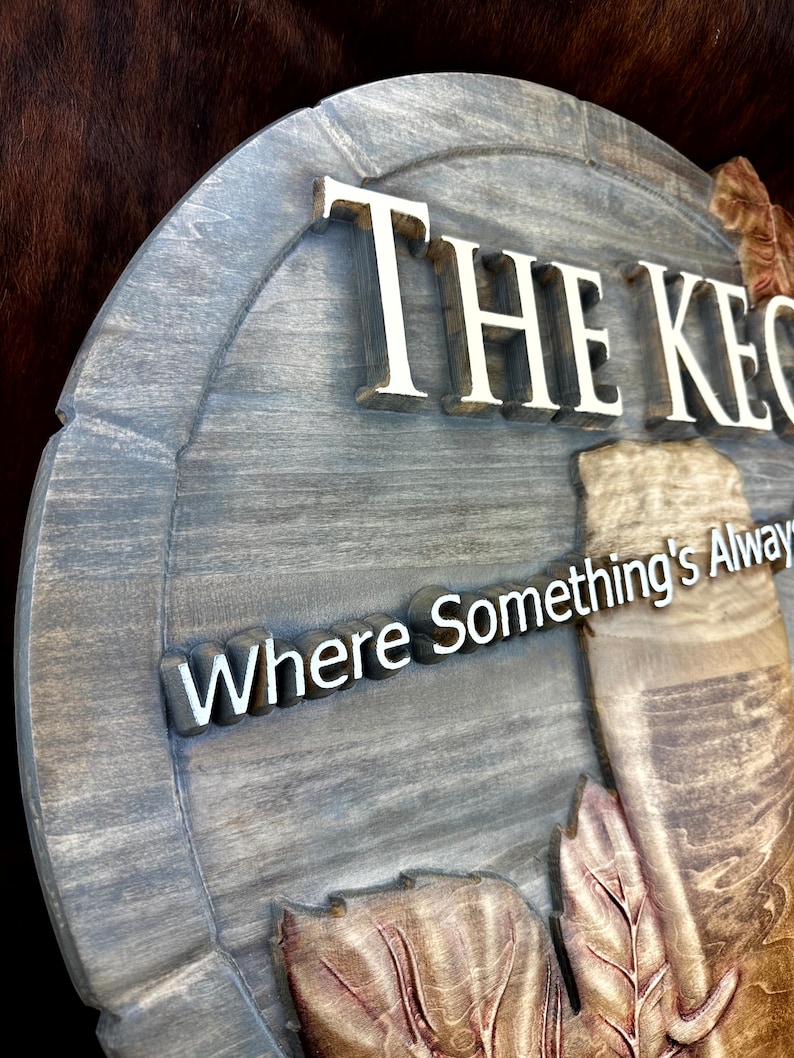 Personalized Brewery Sign: Carved Wood Bar Decor With Pilsner & Hops - Etsy