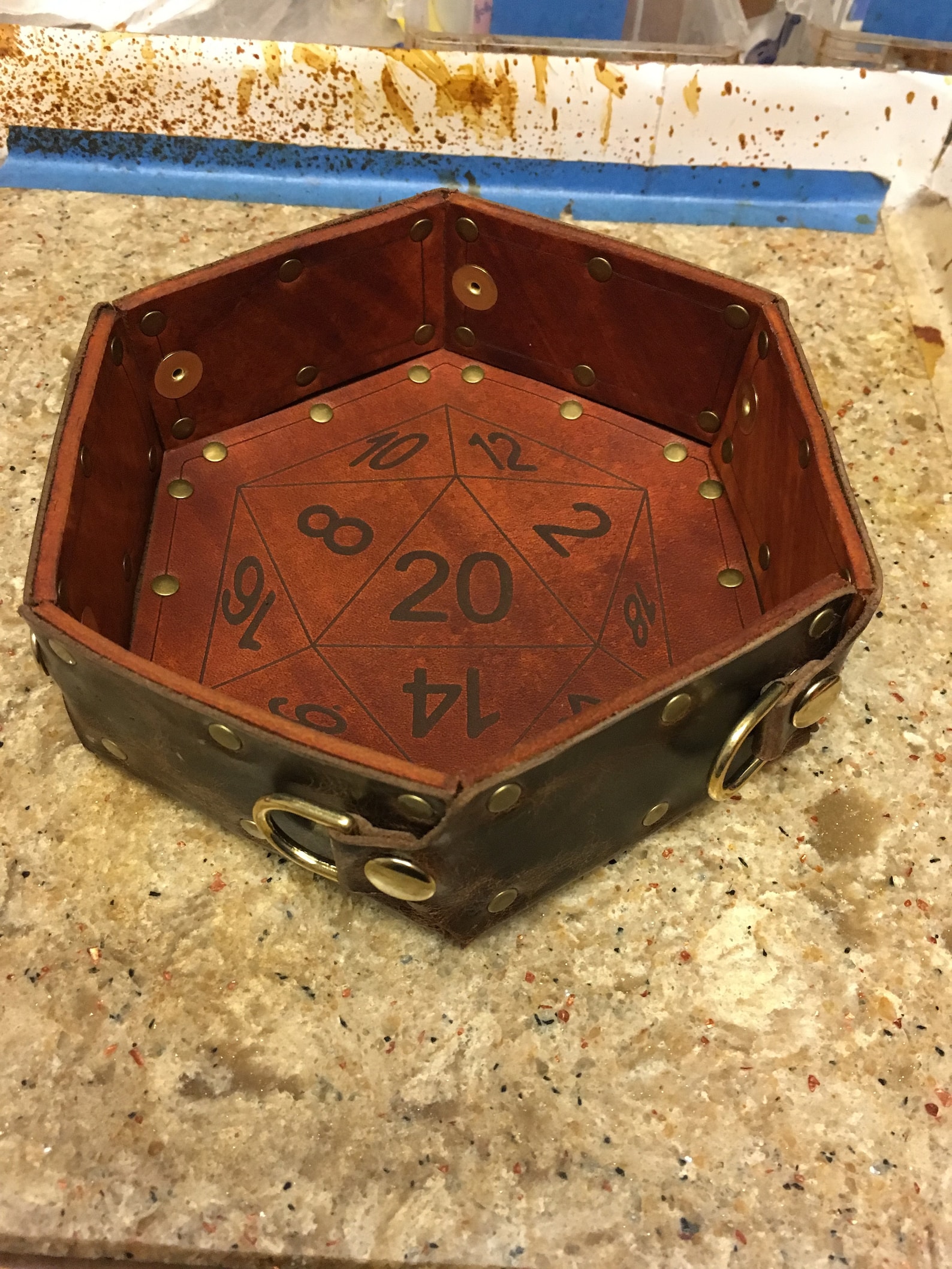 Hexagonal Folding Leather Dice Tray - Etsy
