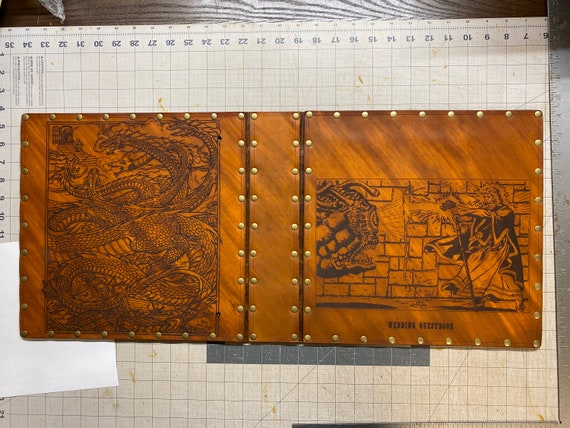 Custom 2 Leather and Wood Binder | Etsy