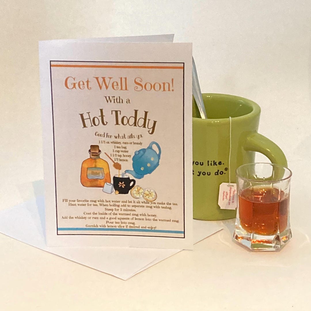 Hot Toddy Recipe Get Well Card, Printable Cocktail Recipe - Etsy