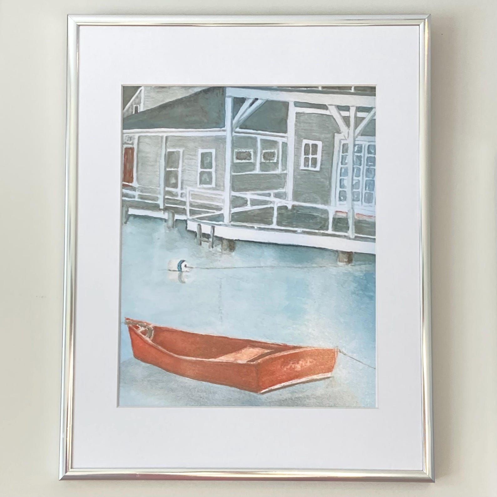 Nautical Watercolor Art Bundle: Cape Cod Buoys & Boat Prints, Notecard ...