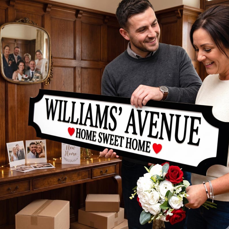Personalised 3D Acrylic Street Sign | Custom Family Name Plaque ...