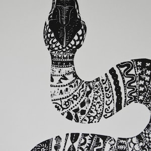 Large Snake Woodcut Limited Edition Print - Etsy UK
