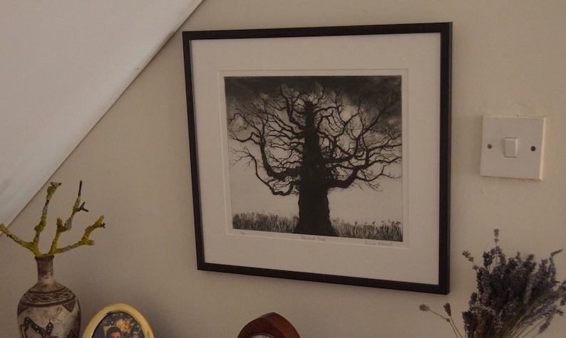 Limited Edition Tree Etching blasted Oak - Etsy