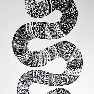 Large Snake Woodcut Limited Edition Print - Etsy UK