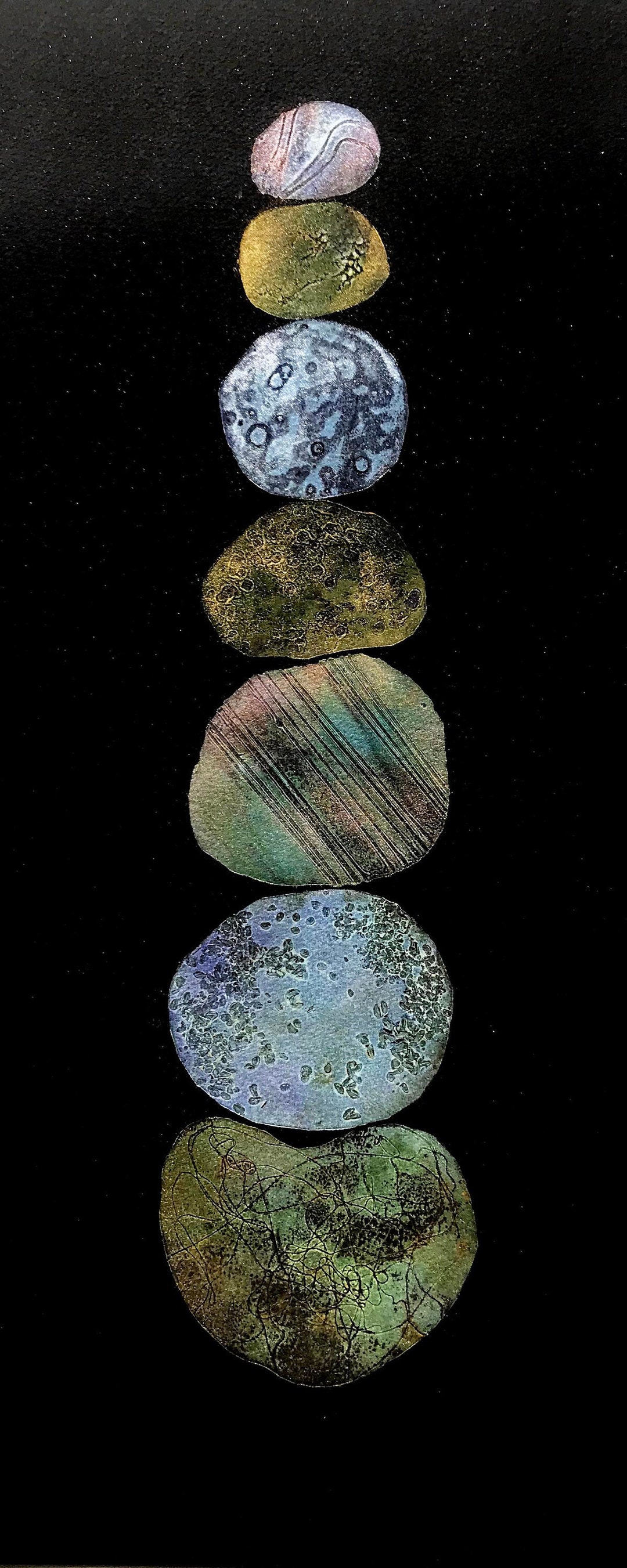 Pile of Stones Collagraph Limited Edition - Etsy