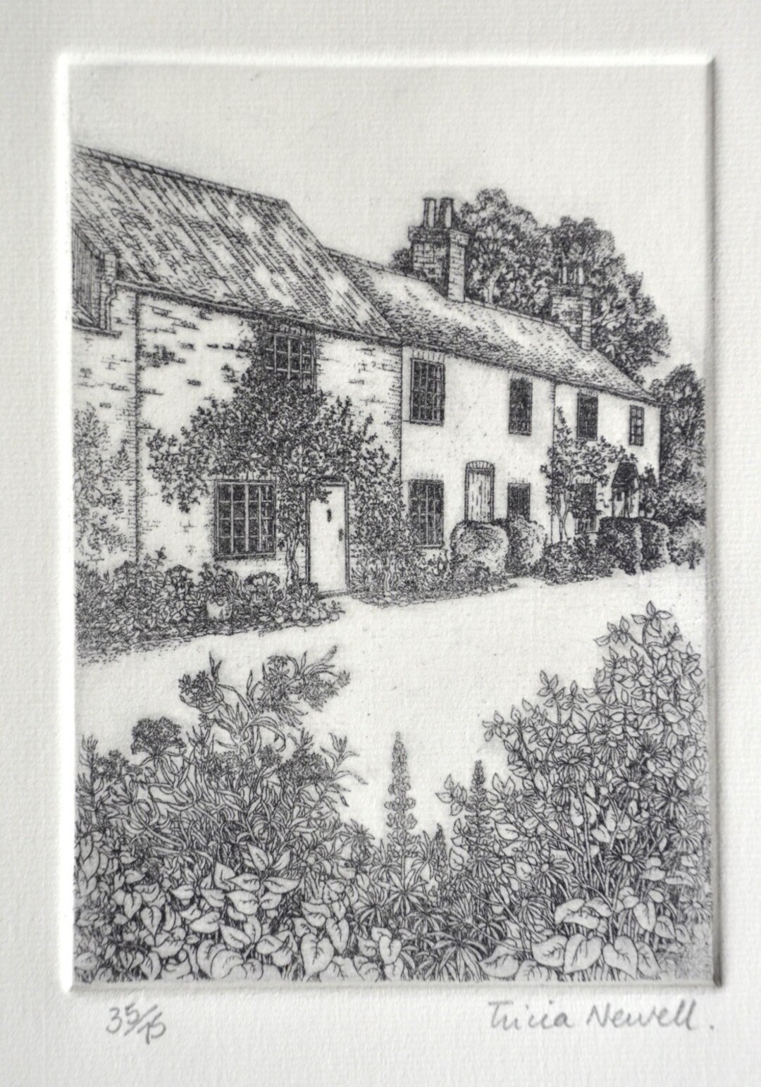 Limited Edition Etching 'english Cottages' - Etsy