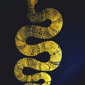 Large Snake Woodcut Limited Edition Print - Etsy UK