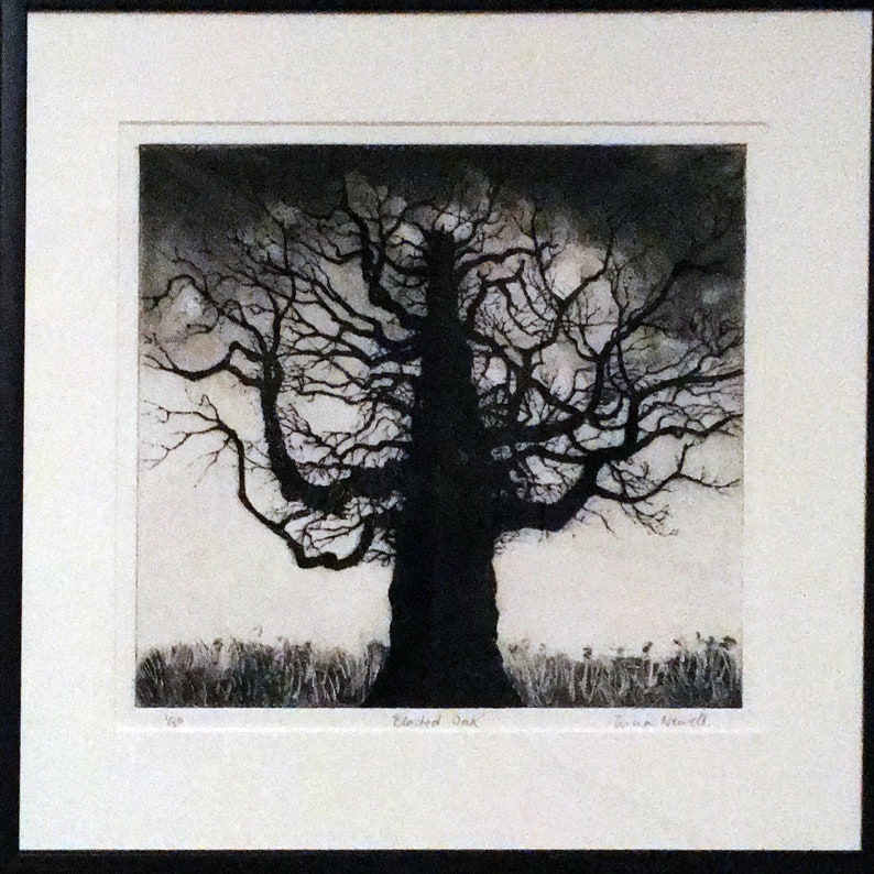 Limited Edition Tree Etching blasted Oak - Etsy