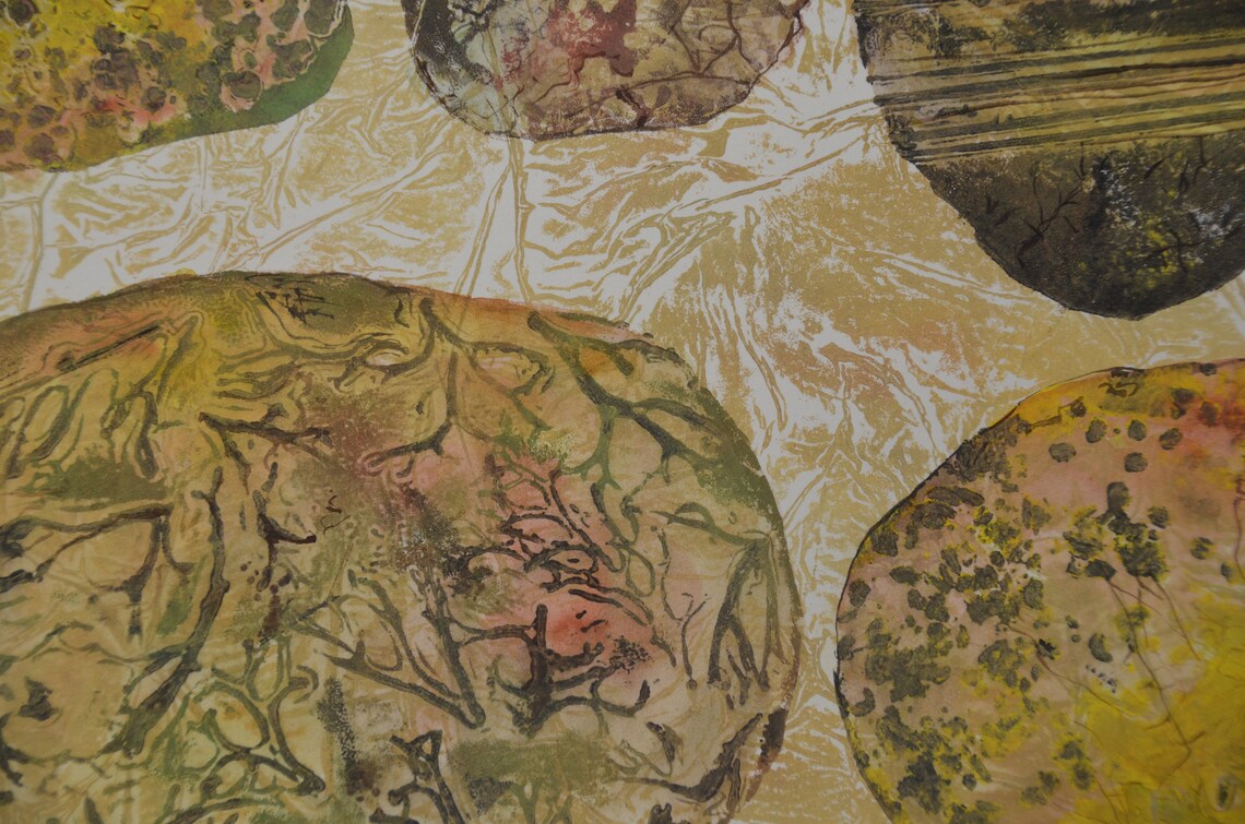 Five Stones Collagraph - Etsy UK