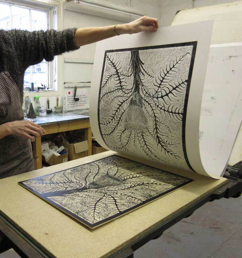 Large Hand Pulled Woodcut Print 'banksia' | Etsy