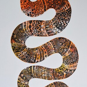 Large Snake Woodcut Limited Edition Print - Etsy UK