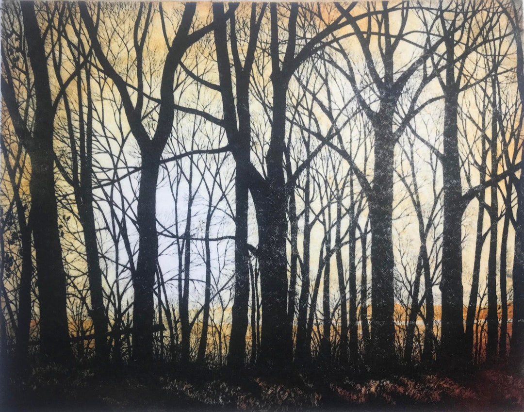 At the End of the Day, Sunset Solar Etching - Etsy