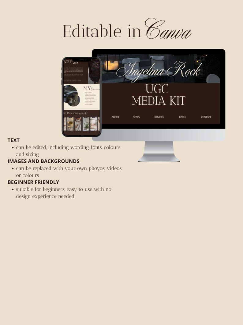 Media Kit Template Canva, Influencer Media Kit, Press Kit Template ...