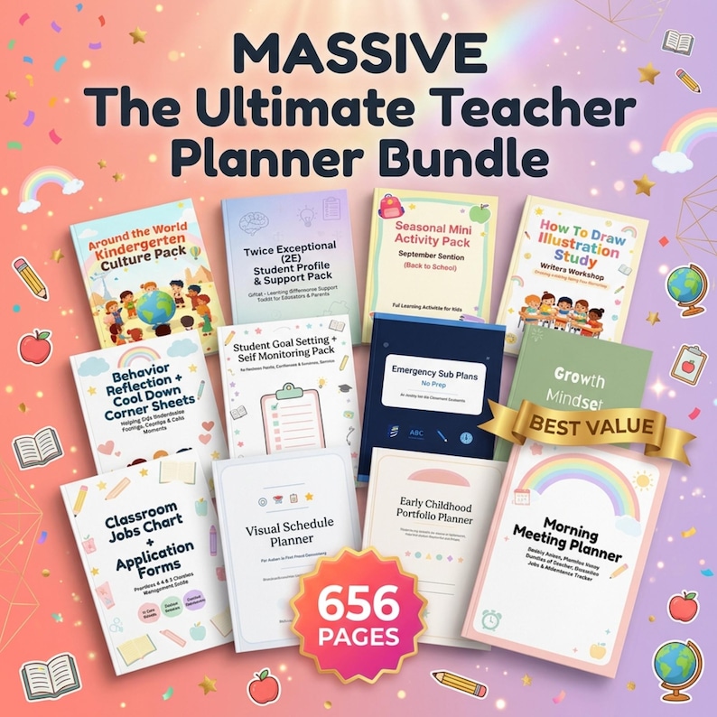 656-page Teacher Planner Bundle | Special Ed, Autism, Business (digital ...