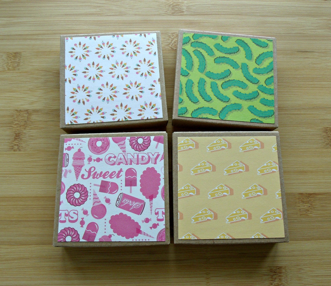 Good Eats:set of 8 Food Themed Mini Note Cards,3x3 Boxed Cards With ...