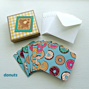 Set of 8 Food Themed Note Cards3x3 Mini Boxed Cards With - Etsy