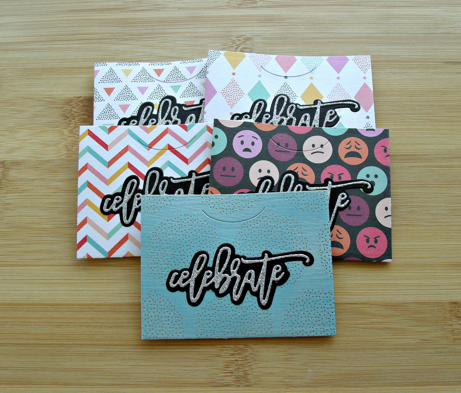 Celebrate:set of 5 Variety Gift Card Holders,folded Envelope Gift Card ...