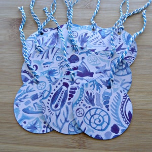 Deep Blue:nautical Gift Tags,set of 10,all Occasion Tags,sea//ocean ...