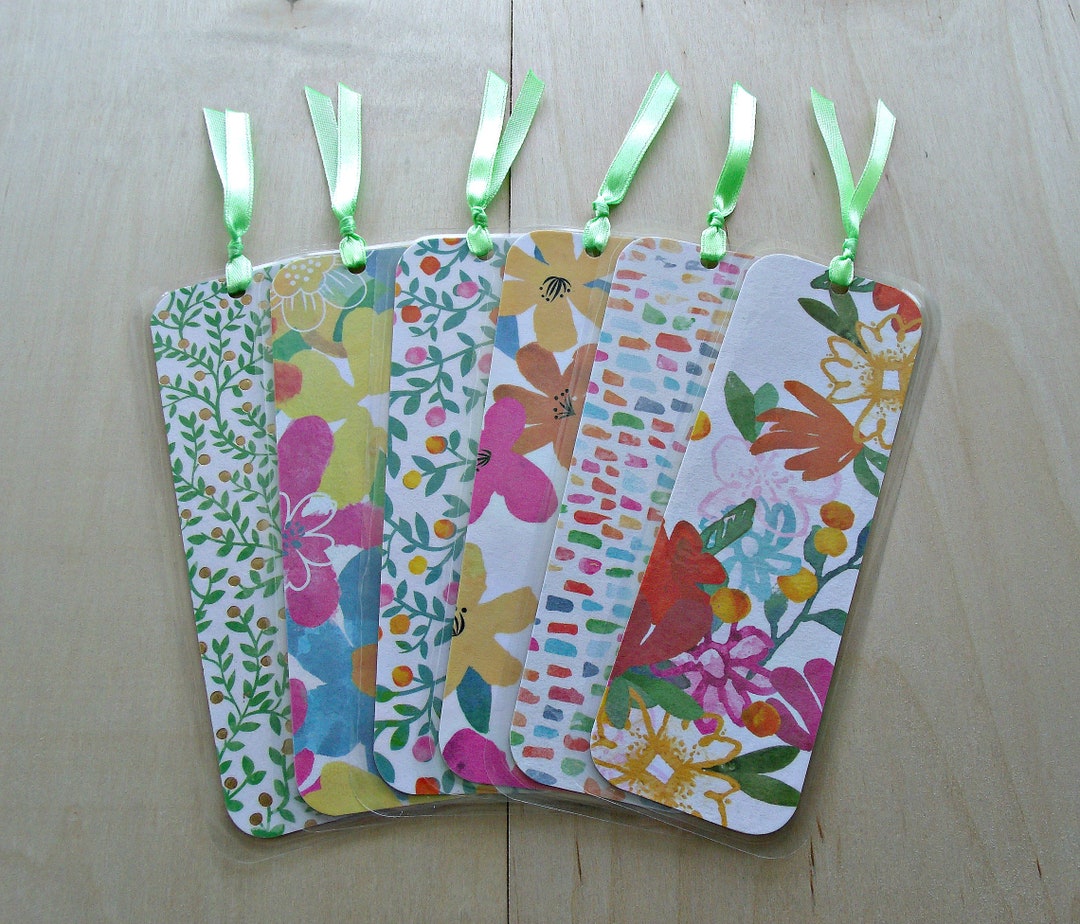Wild Flourish:set of 6 Laminated Bookmarks,variety Cardstock Bookmarks ...