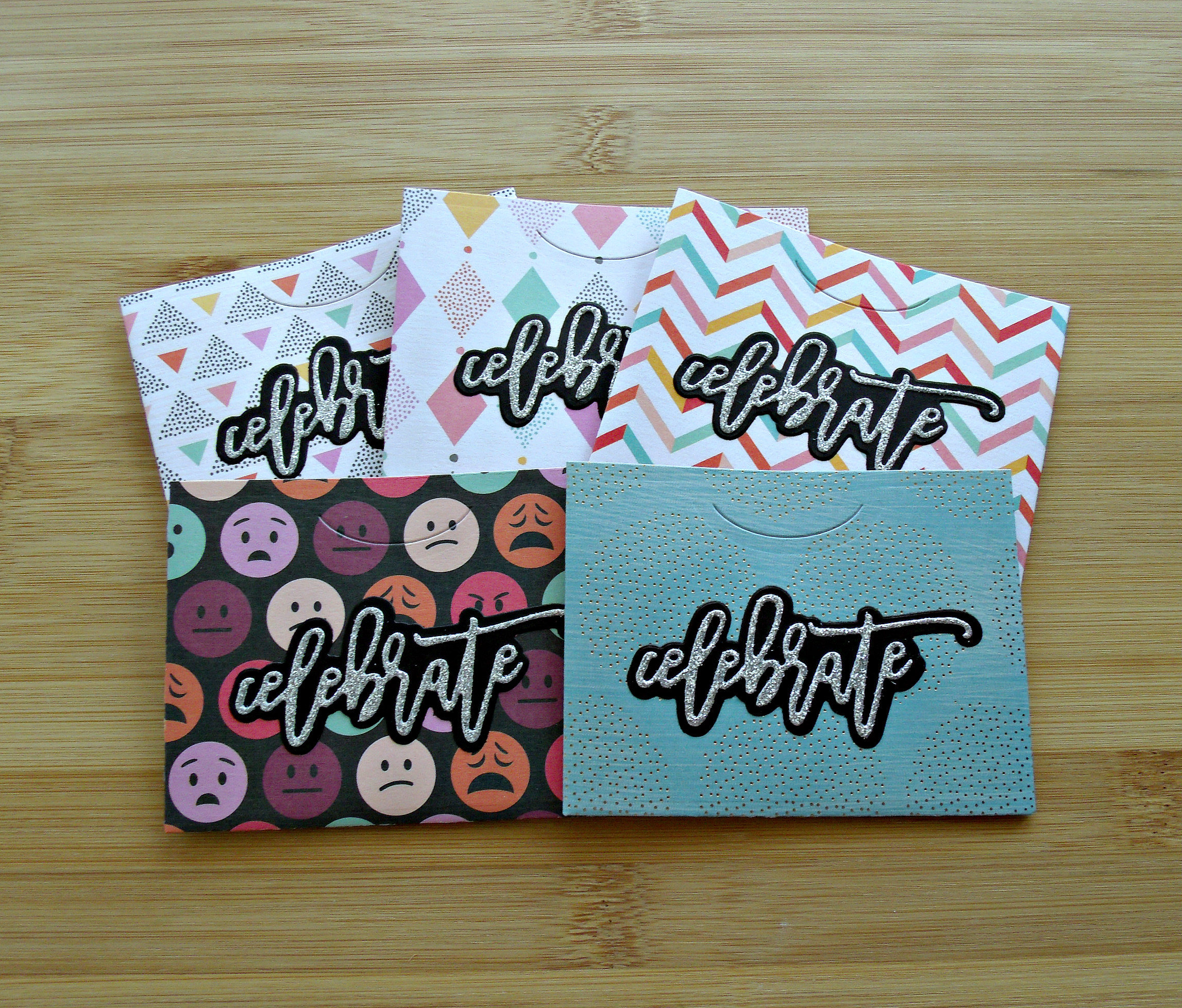 Celebrate:set of 5 Variety Gift Card Holders,folded Envelope Gift Card ...