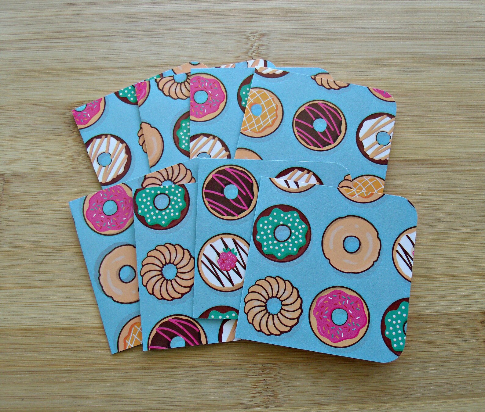 Set of 8 Food Themed Note Cards,3x3 Mini Boxed Cards With Envelopes,2 ...