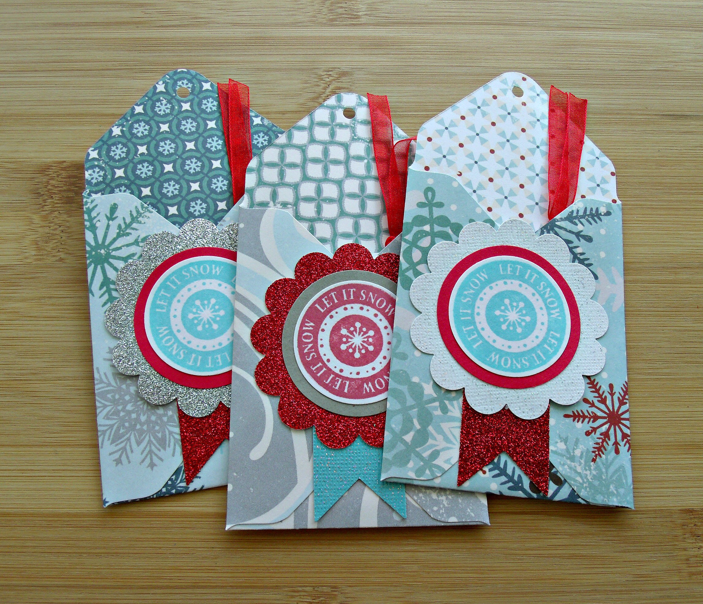 Wintertime:christmas Gift Card Holders,set of 6,holiday,festive,variety ...