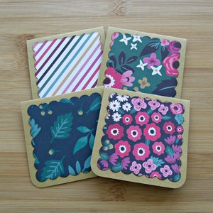 Deep Blossoms:set of 8 Variety All Purpose Note Cards,3x3 Mini Boxed ...