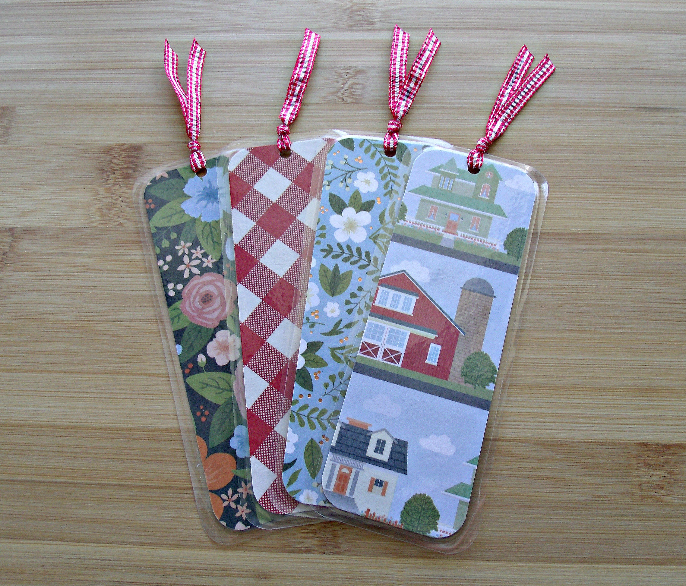 Americana:set of 4 Laminated Bookmarks,variety Cardstock Bookmarks,gift ...