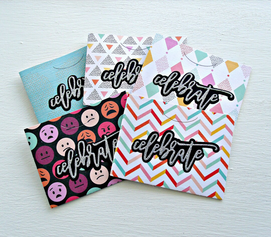 Celebrate:set of 5 Variety Gift Card Holdersfolded Envelope - Etsy