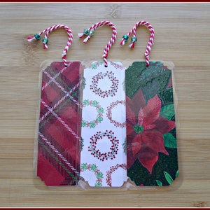 Set of 3 Laminated Christmas Bookmarks,variety Holiday Bookmarks,reader ...