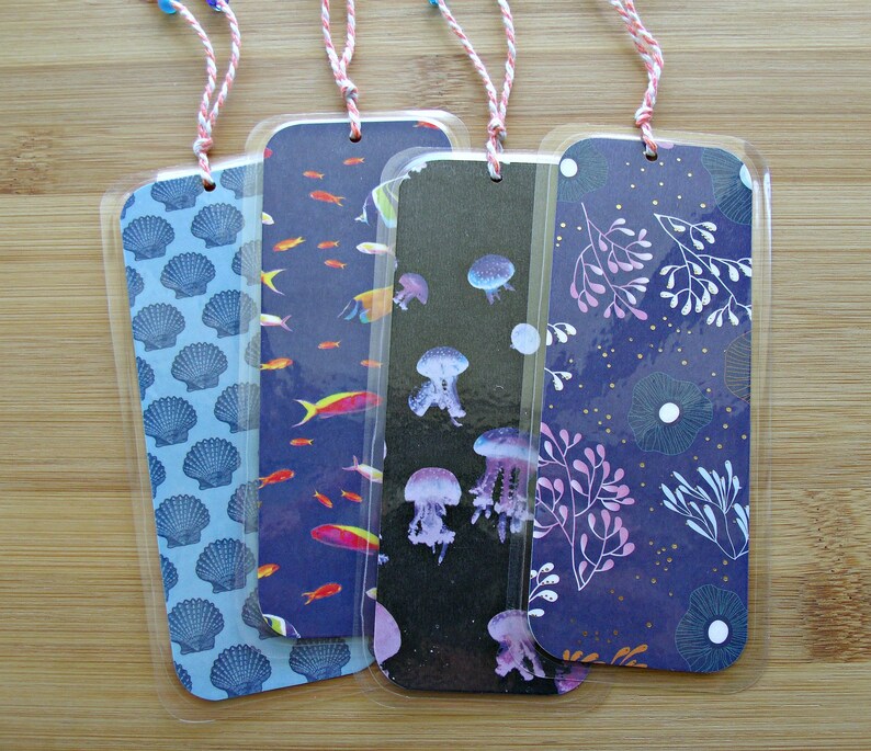 Ocean Wonder:set of 4 Variety Laminated Bookmarks,printed Cardstock ...