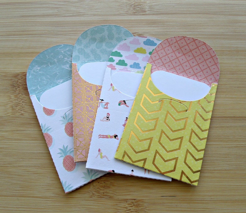 Tropicana:set of 8 Mini Pocket Envelopes,variety Printed Cardstock ...