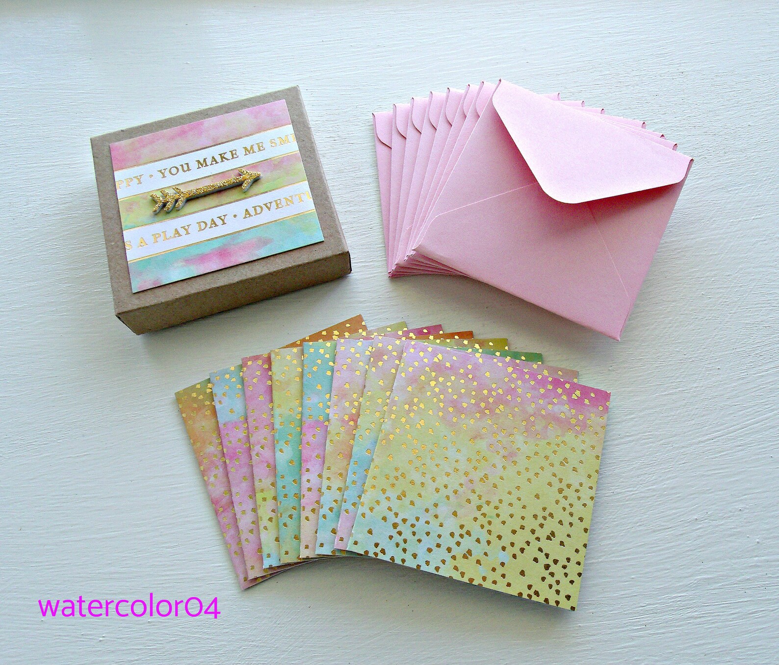 Watercolor:set of 8 All Purpose Note Cards3x3 Mini Boxed - Etsy