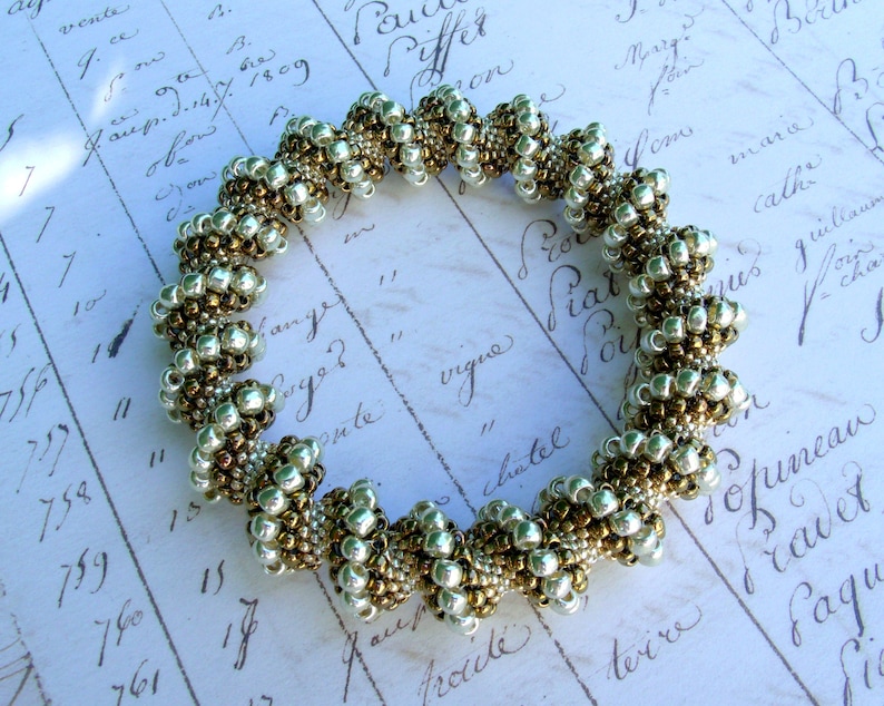 Cellini Spiral Bangle Bracelet,metallic Colors,seed Bead Bracelet ...