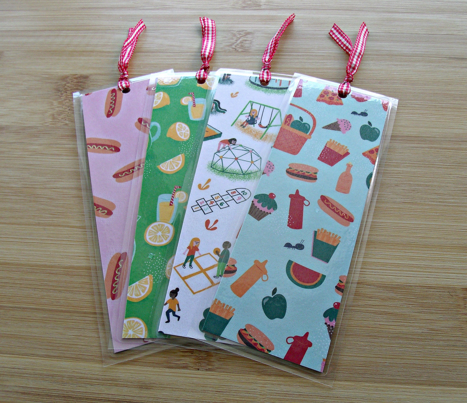 Picnic in the Park:set of 4 Laminated Bookmarks,variety Printed ...