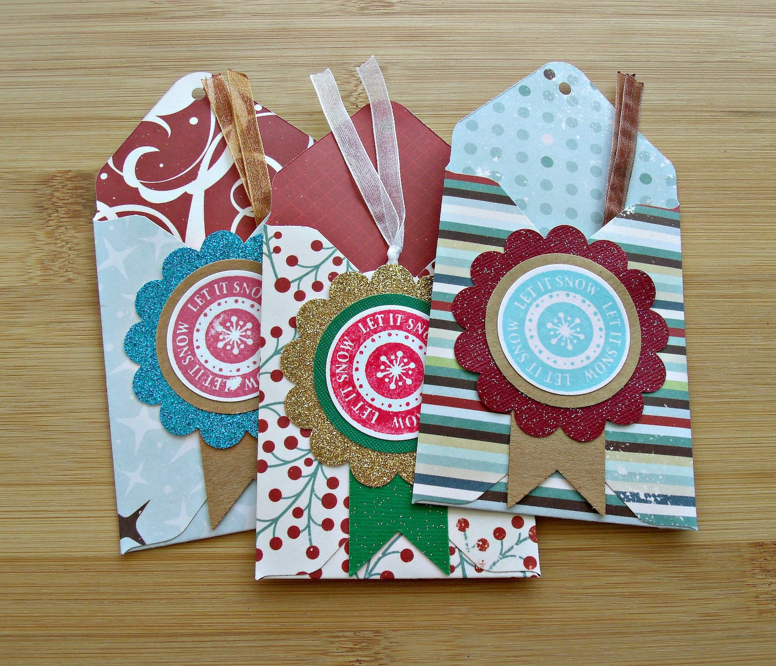 Wintertime:christmas Gift Card Holders,set of 6,holiday,festive,variety ...
