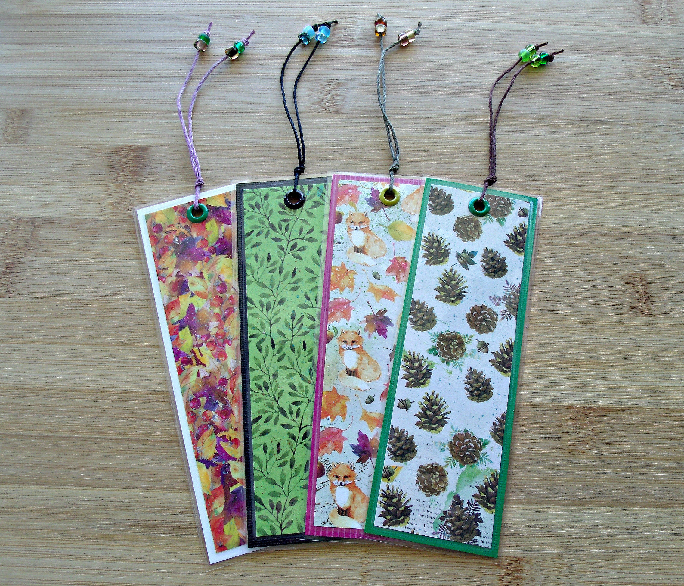 Dreams of Autumn:laminated Bookmarks,set of 4,handmade Paper Bookmarks ...