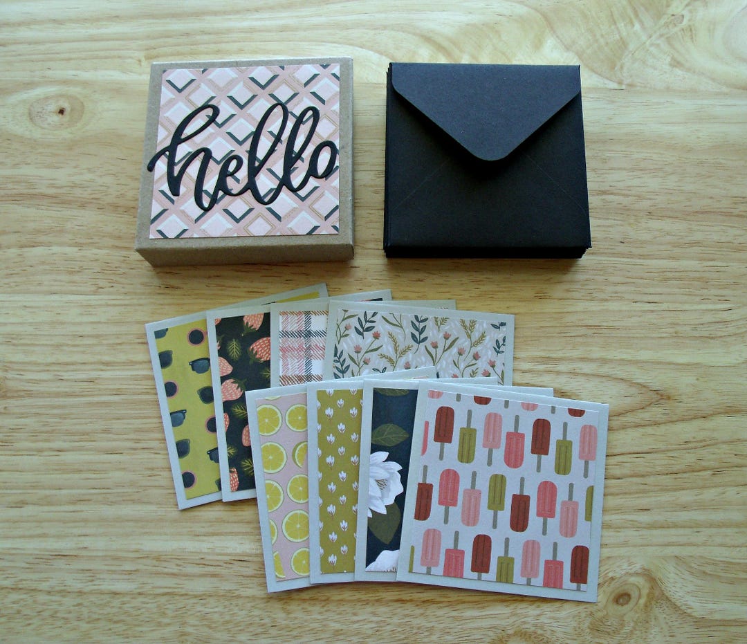 Goldenrod,set of 8 All Purpose Variety Note Cards,3x3 Mini Boxed Cards ...
