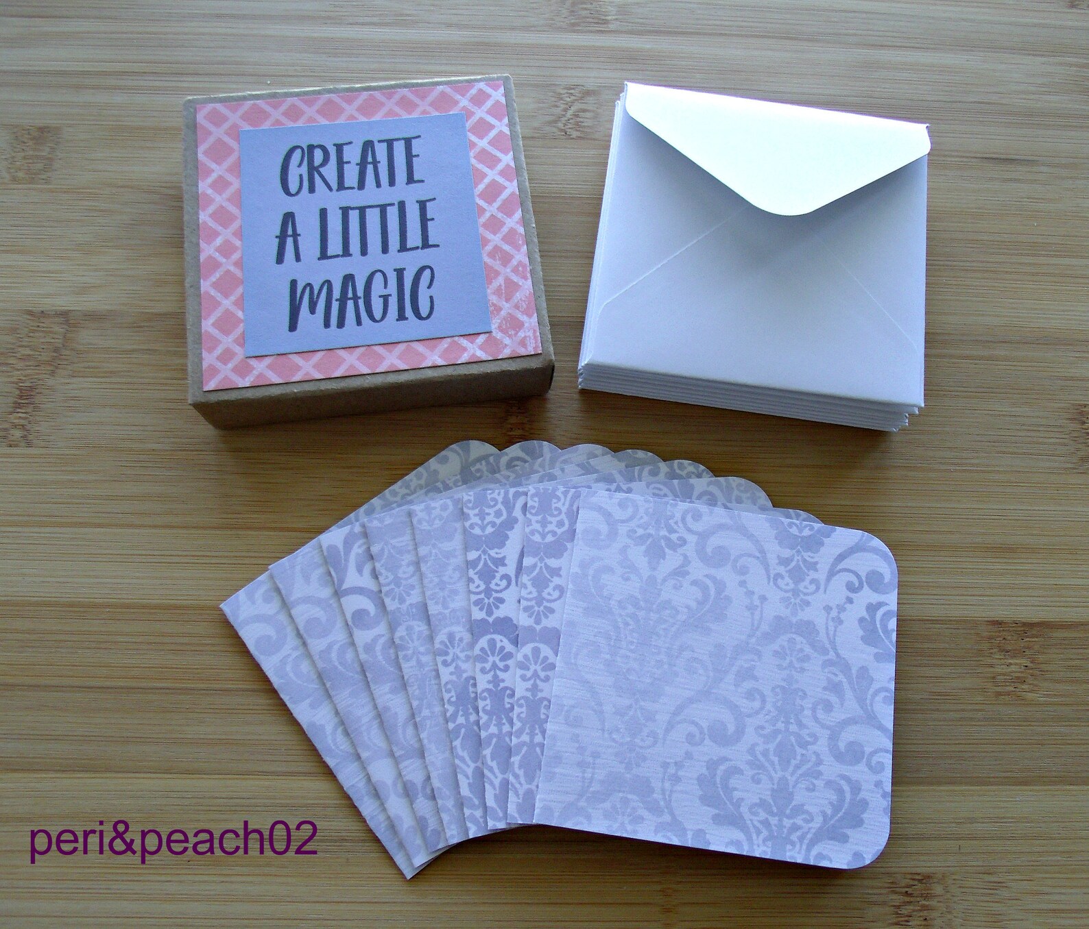 Peri&peach:set of 8 All Purpose Mini Note Cards,3x3 Boxed Cards With ...