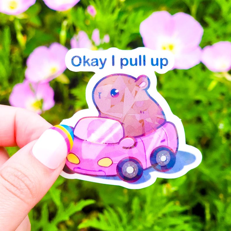 Holographic Cute Capybara Car Vinyl Sticker | Waterproof Sticker for ...