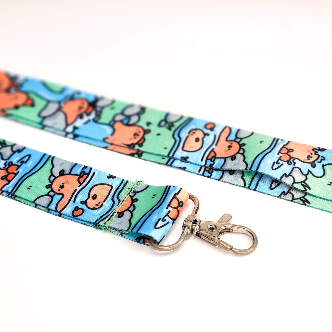 Cute Capybara Lanyard | Key Keychain or ID Badge Holder | Gift for ...