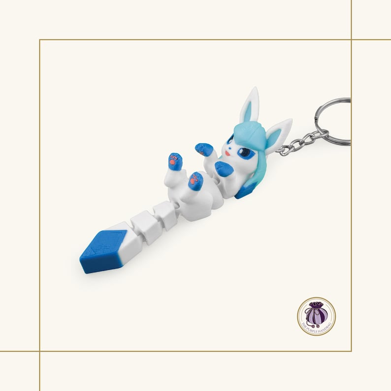 Glaceon Pokemon Keychain | Collectible Figurine - Etsy