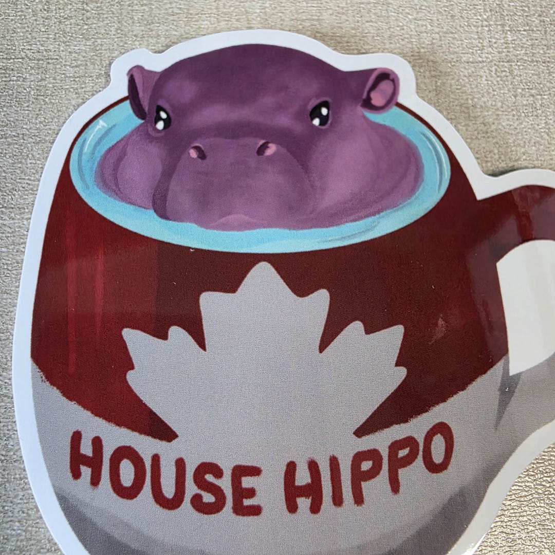 Canadian House Hippo Sticker – Nostalgic Art, Glossy Finish (3") - Etsy