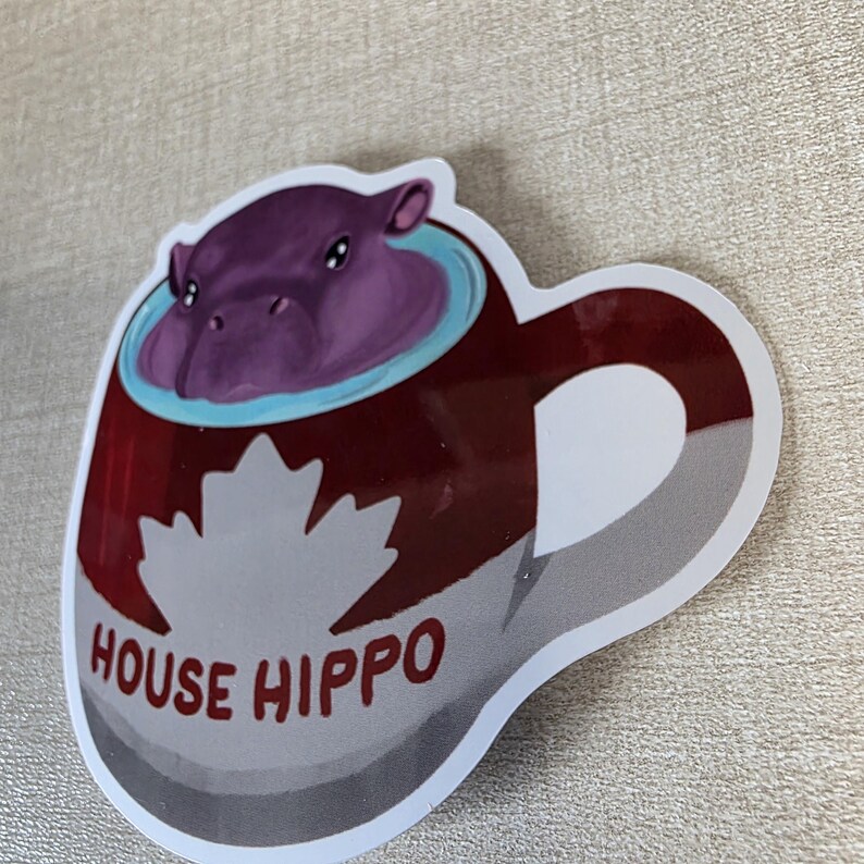 Canadian House Hippo Sticker – Nostalgic Art, Glossy Finish (3") - Etsy
