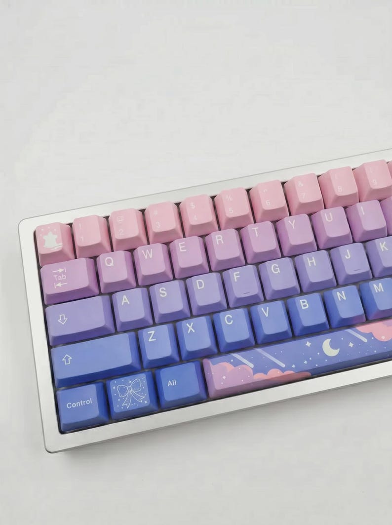Star Moon Fairy Tale Keycap Set | PBT Dye Sub Cherry Profile Keyboard ...