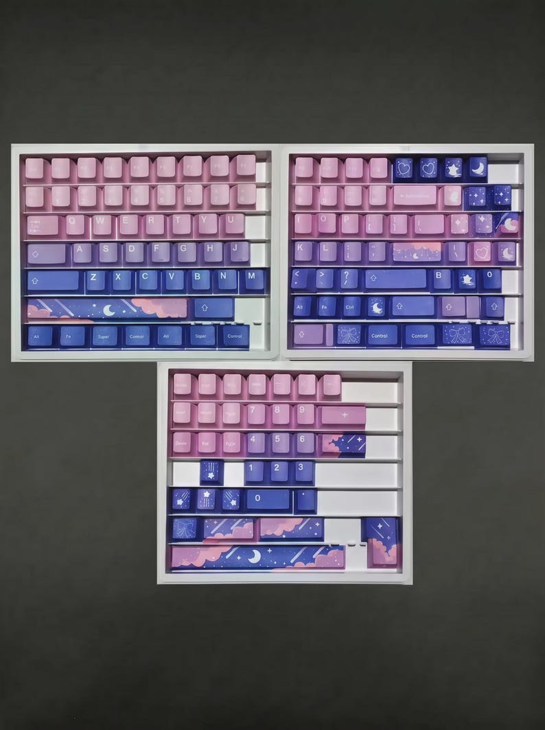 Star Moon Fairy Tale Keycap Set | PBT Dye Sub Cherry Profile Keyboard ...