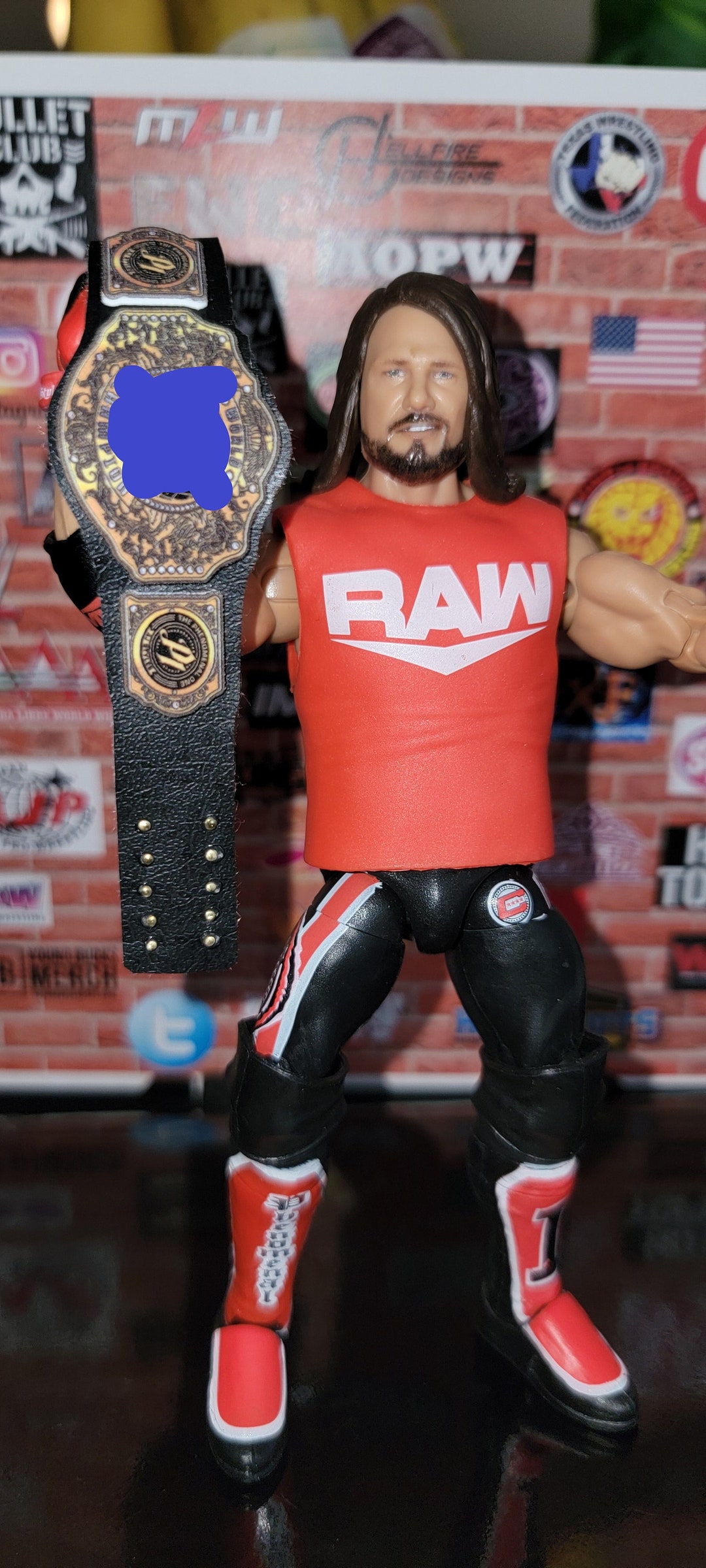 Custom World Championship Belt for Wrestling Figures 2023 Custom Side ...